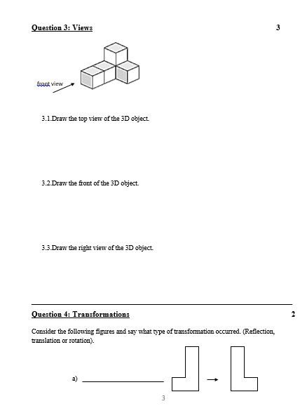 Grade 5 Mathematics test Term 4 - Paper 2 - Juffrou 911
