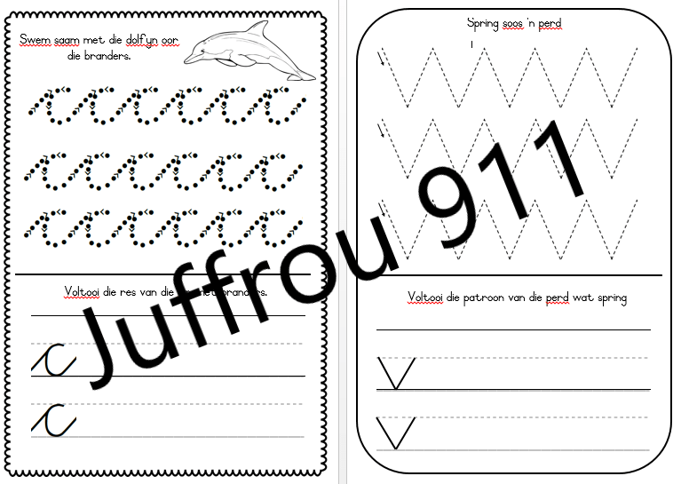 Patrone vir skrif - Juffrou 911
