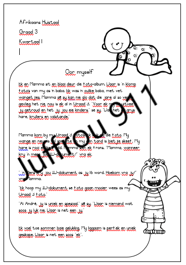 Oor myself storie - Graad 3 Kwartaal 1 - Juffrou 911