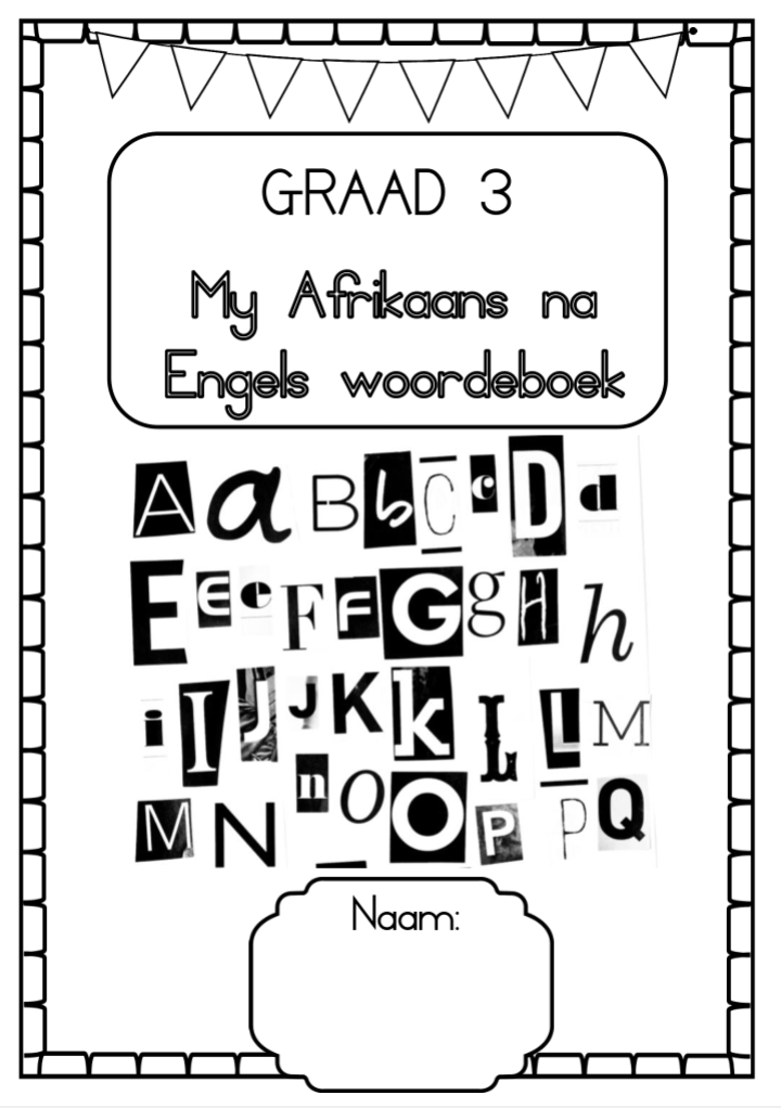 Graad 3 Afrikaans na Engels woordeboek - Juffrou 911