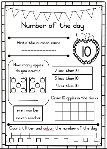 Number of the day 1-10 - Juffrou 911