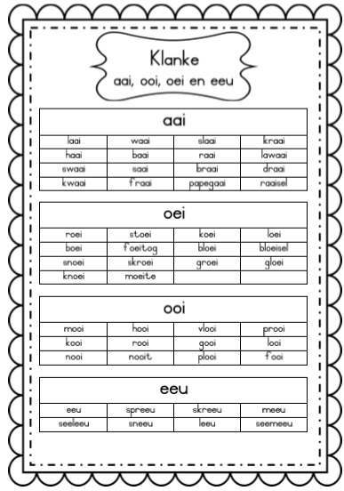 Drieklanke voorbeeld woorde - Juffrou 911