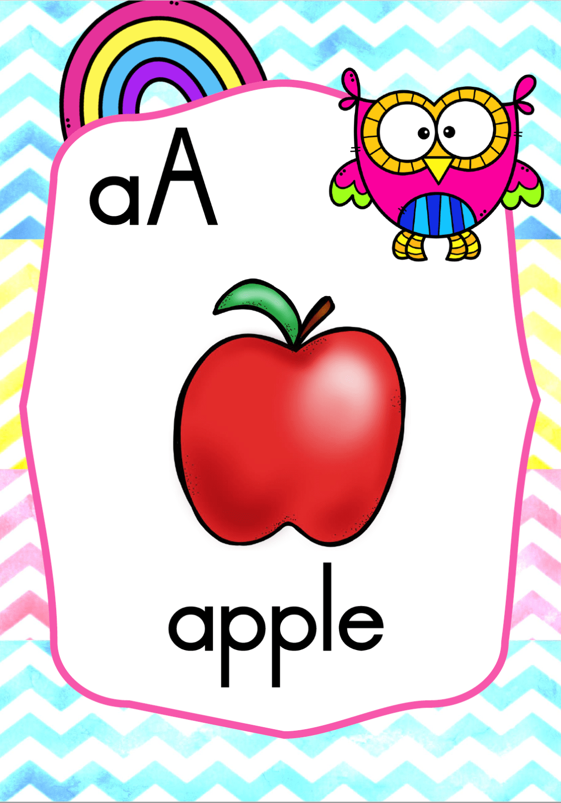 Owl alphabet A4 posters - Juffrou 911