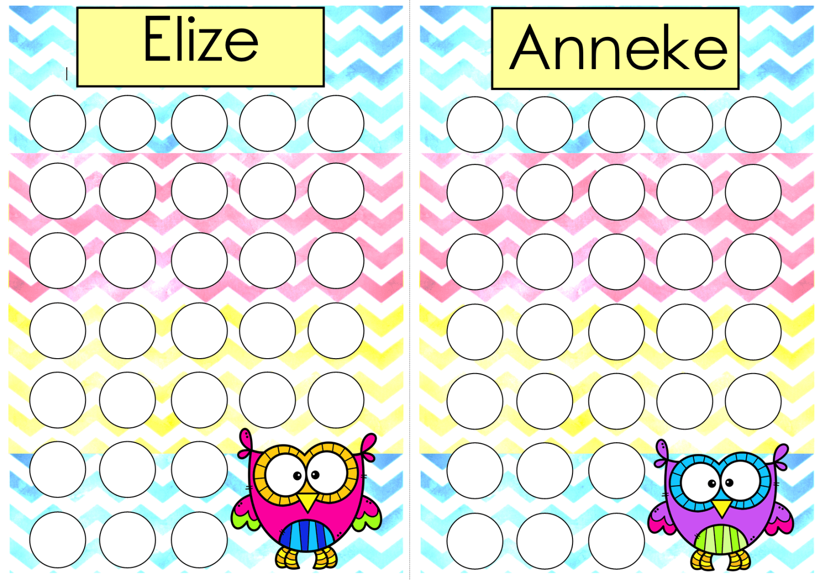 Beloningskaarte A5 (Editable) - Juffrou 911